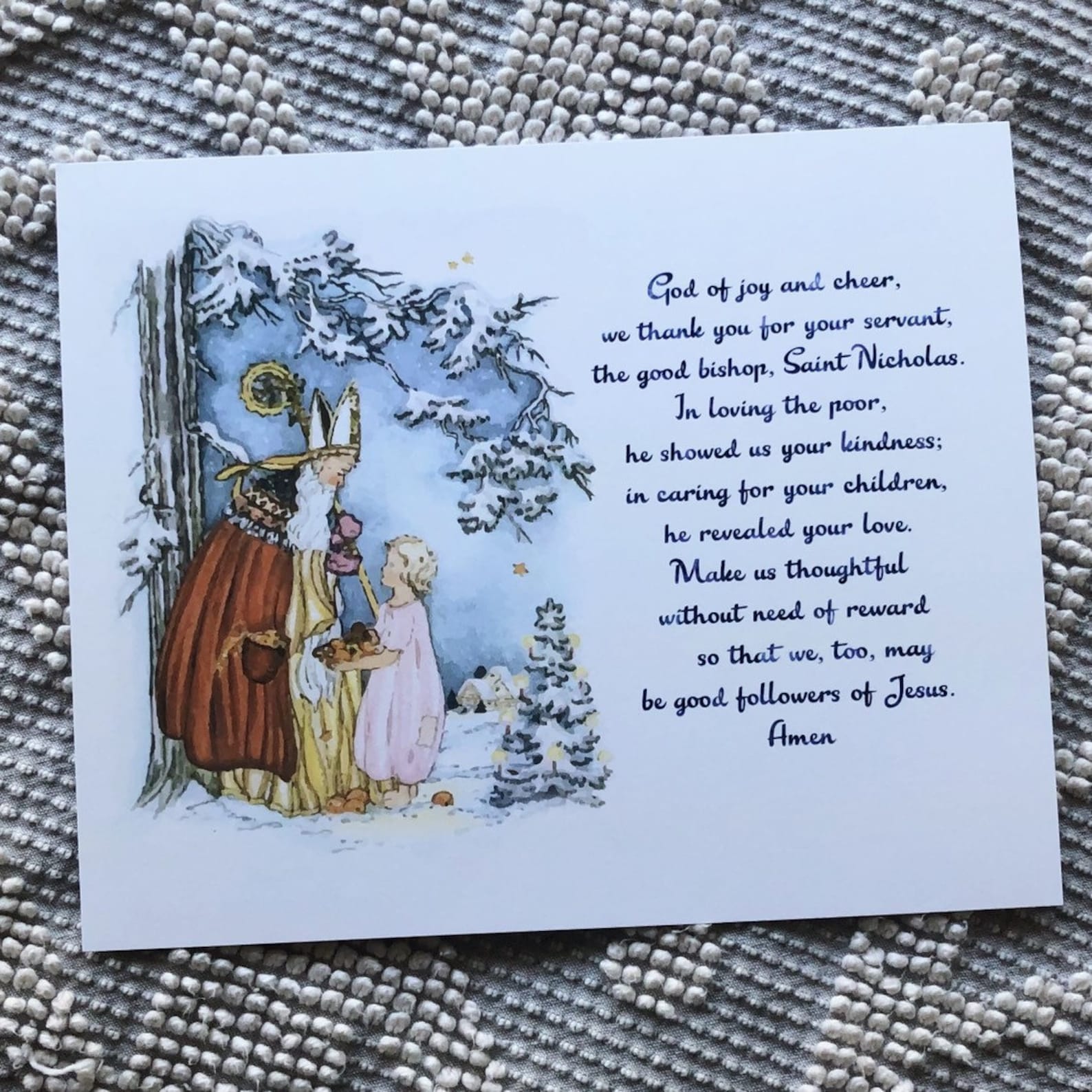 St. Nicholas Prayer for Children Catholic Santa Christmas - Etsy
