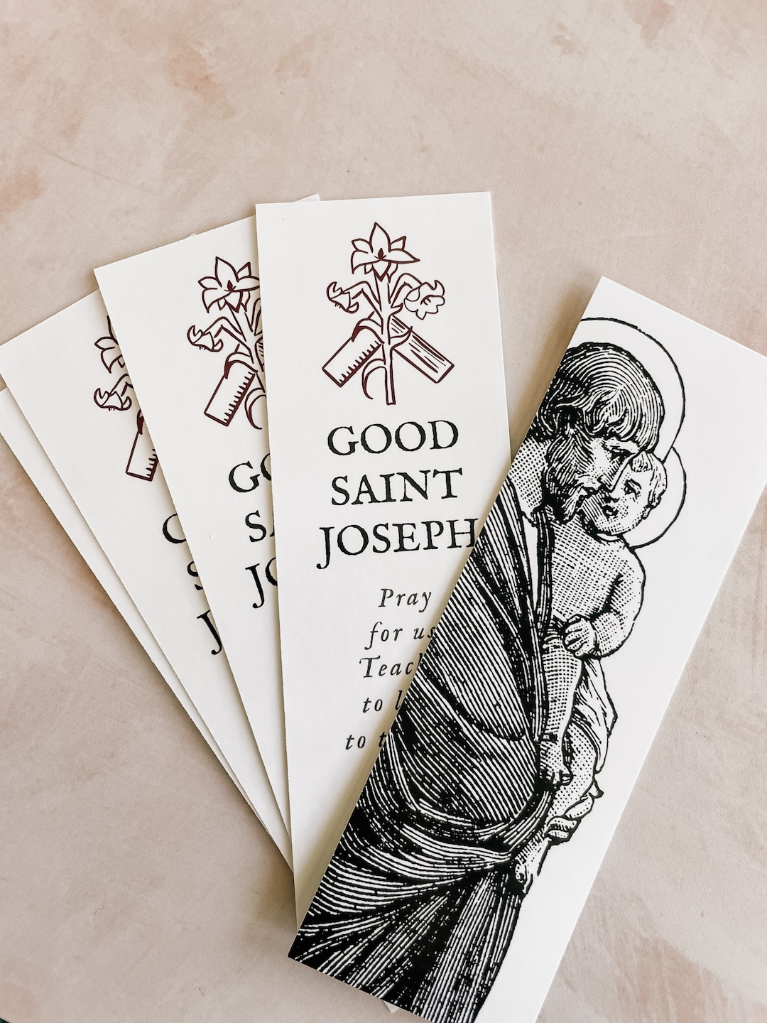 St. Joseph Bookmarks, 2-sided, Saint Joseph Prayer, St. Joseph Prayer ...