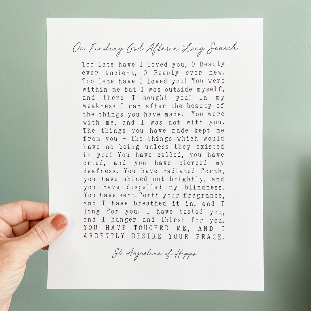 St. Augustine Quote Print: Catholic Art, RCIA Gift - Etsy