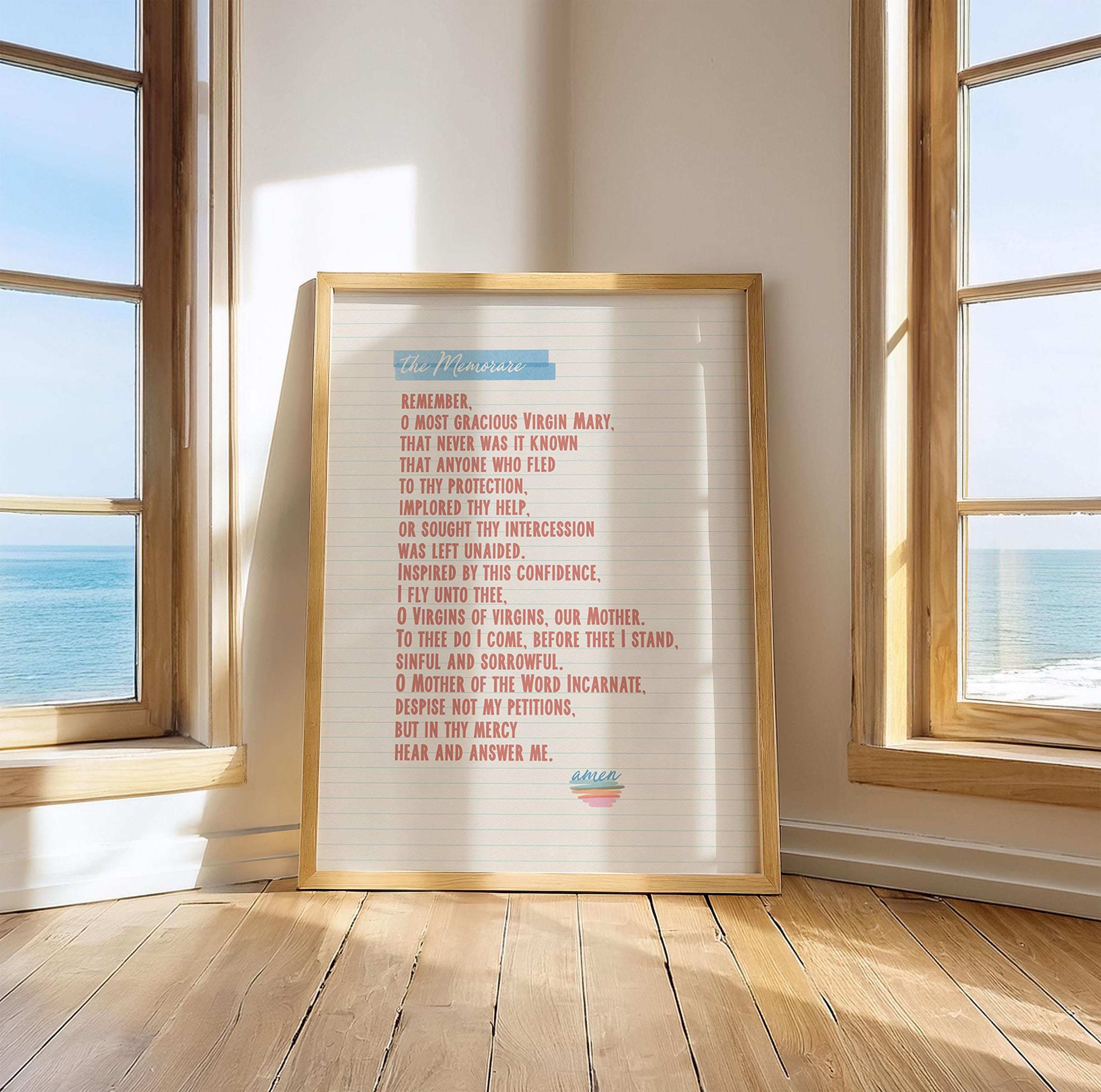 Memorare Prayer Printable: Catholic Marian Art (digital Download) - Etsy