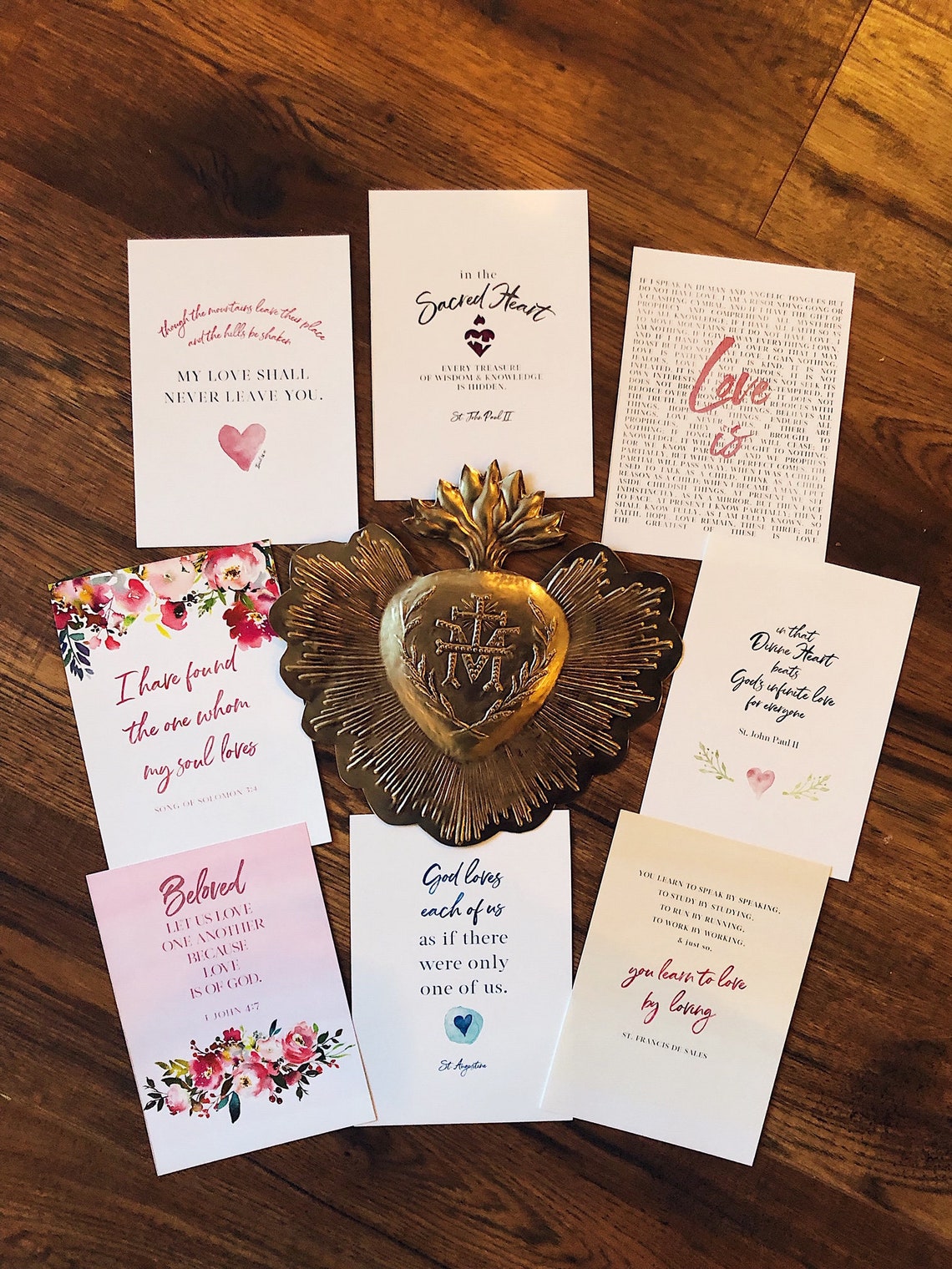 PRINTABLE Valentine Set of Four Valentine Prints 4 Catholic | Etsy