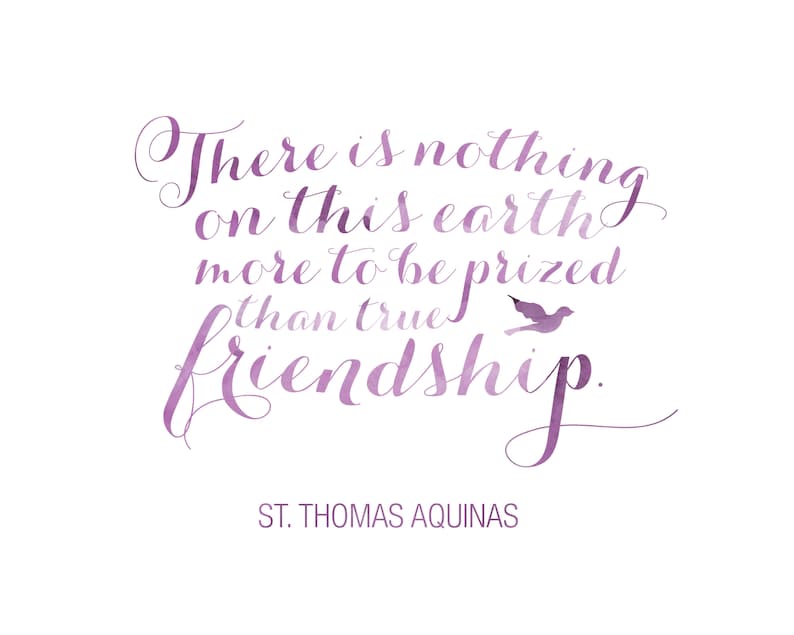 PRINTABLE St. Thomas Aquinas Friendship Quote Art Print 8x10 & - Etsy
