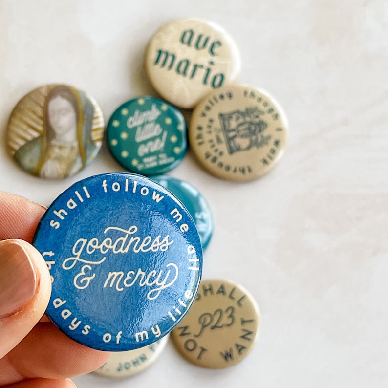 Set of 3 Catholic Button Good Shepherd Set Catholic Button | Etsy