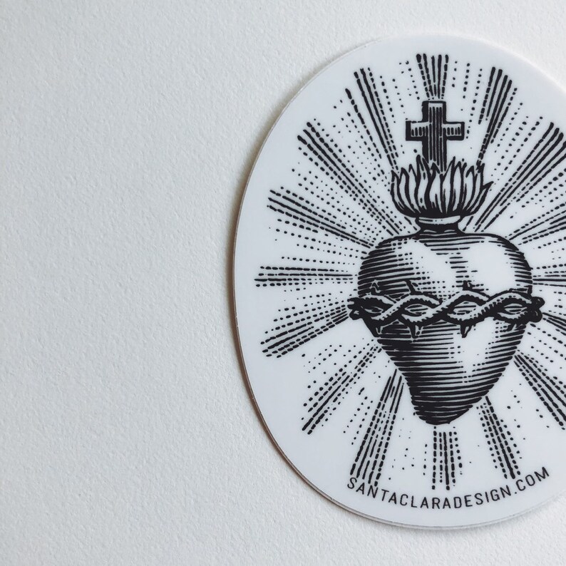 Sacred Heart Sticker: Catholic Vinyl Decal for Laptop, Car, Tumbler - Etsy