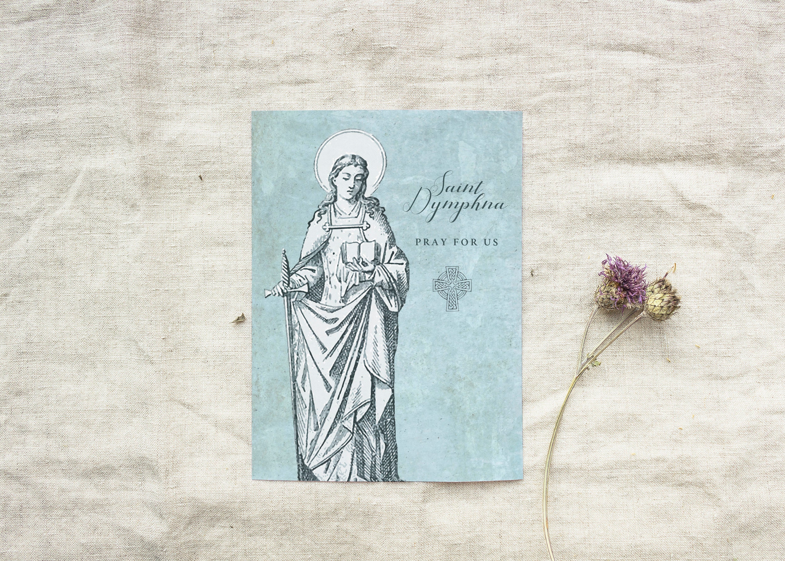 St. Dymphna Print Catholic Saint Print Saint Design - Etsy