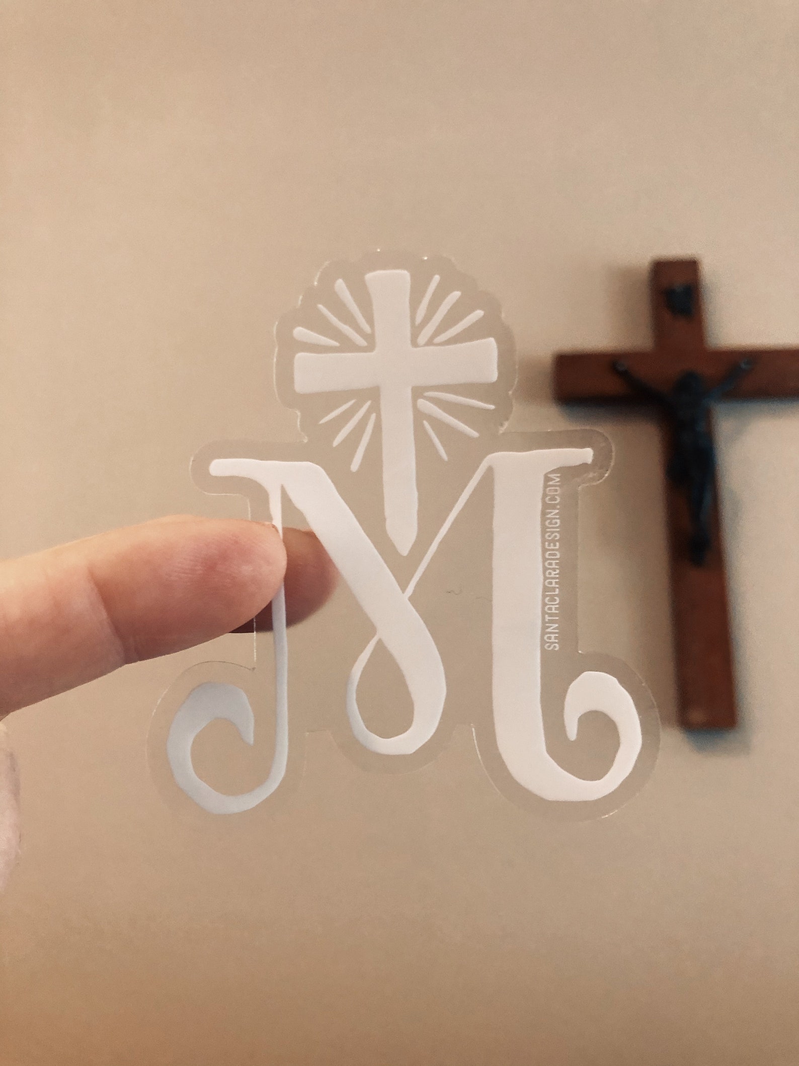 Marian Cross Clear Decal Catholic Inspirational Sticker - Etsy