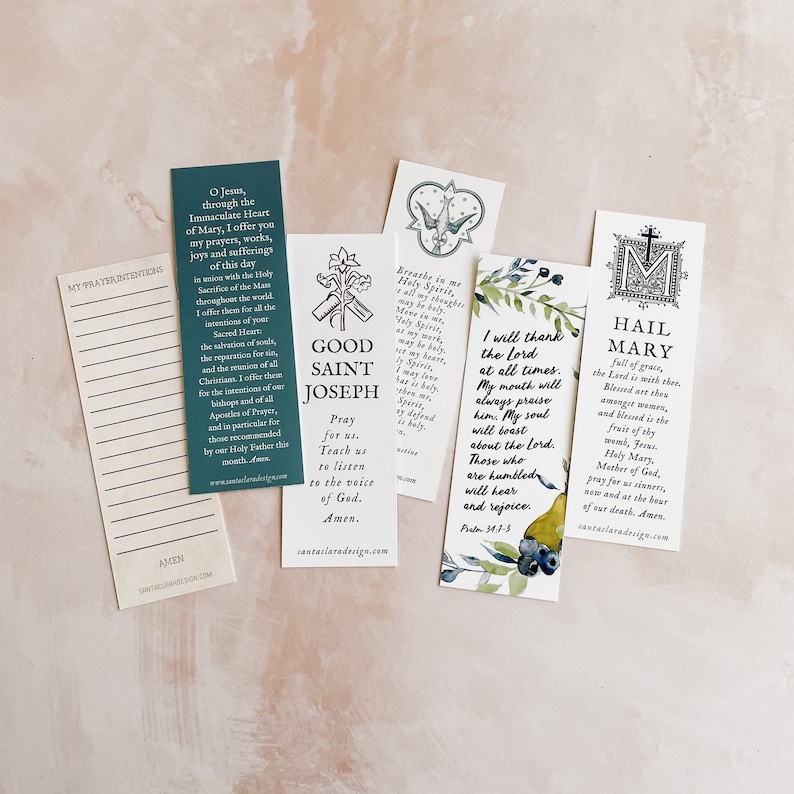 Catholic Bookmark Set: Assorted Religious Prayer Bookmark - Etsy