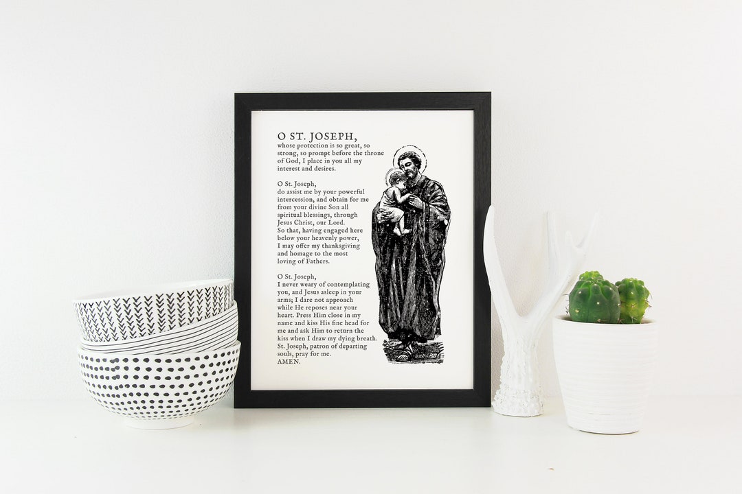 St. Joseph Prayer Print: Catholic Wall Art - Etsy