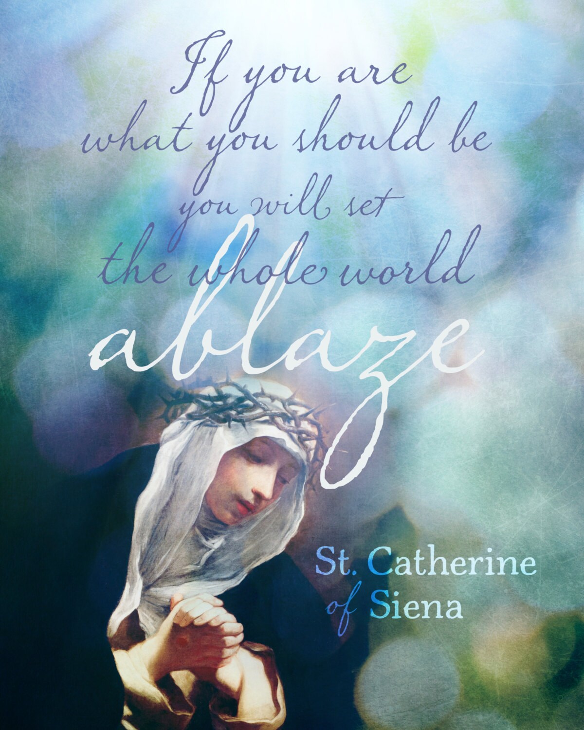PRINTABLE St. Catherine of Siena Catholic Art Print Saint - Etsy