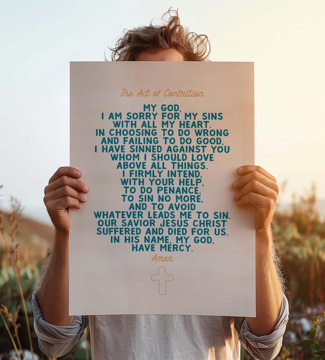 Act of Contrition Prayer Printable Poster Catholic First Reconciliation ...
