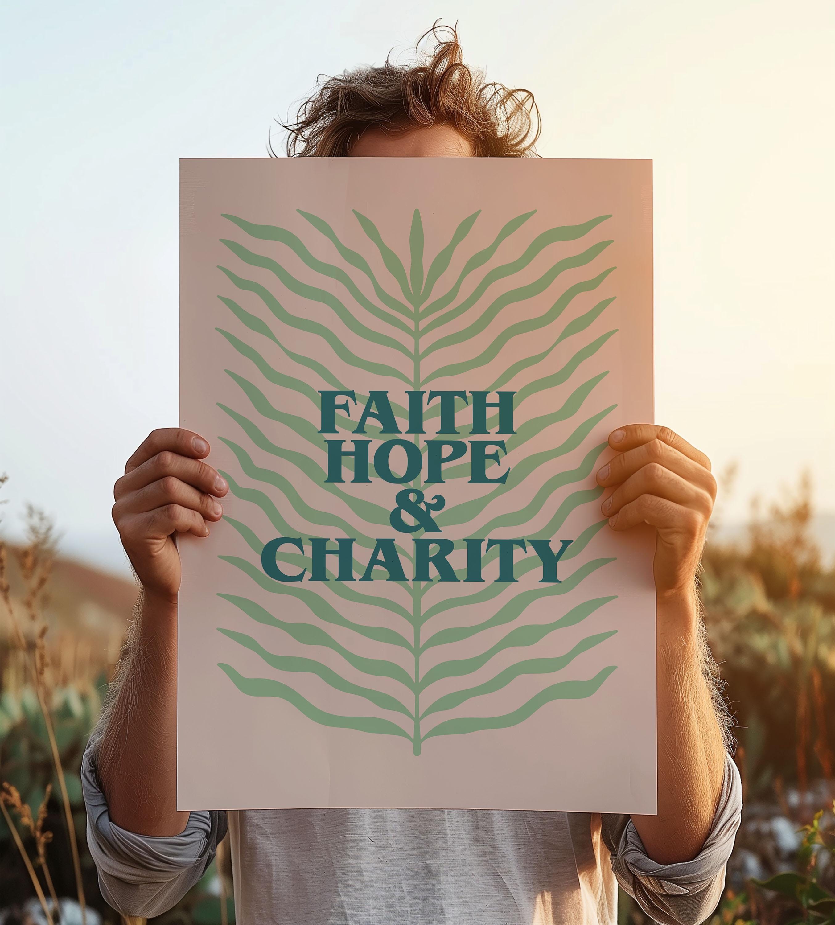 Faith Hope Charity Printable Poster: Christian Theological Virtues ...