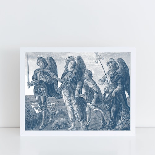 Three Archangels Art Print Vintage Catholic Poster Michael - Etsy