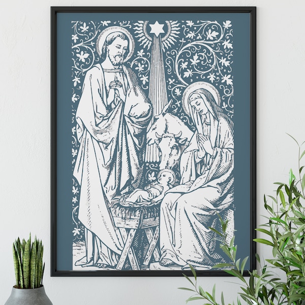 Vintage Holy Family Print - Etsy
