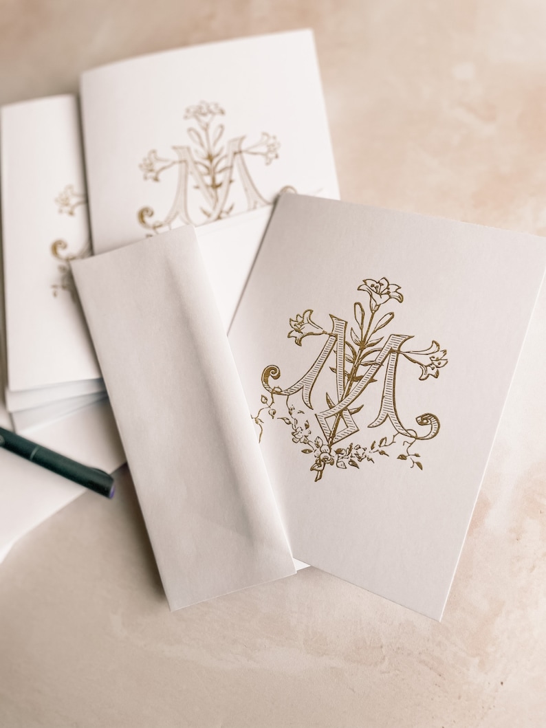 Mother of God 'M' Notecard Set: Marian Catholic Stationery - Etsy