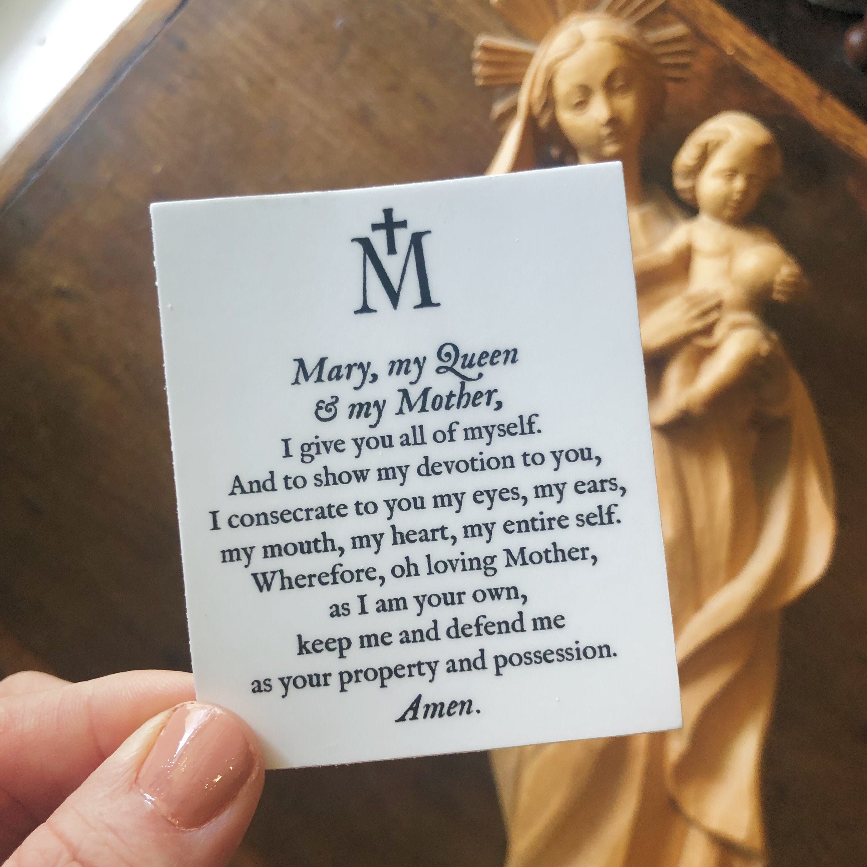 Marian Prayer Magnet Daily Consecration Prayer Catholic | Etsy