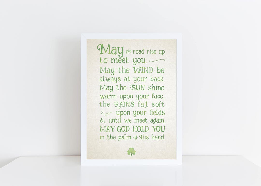 Irish Blessing Print: "may the Road Rise to Meet You" (digital Download ...