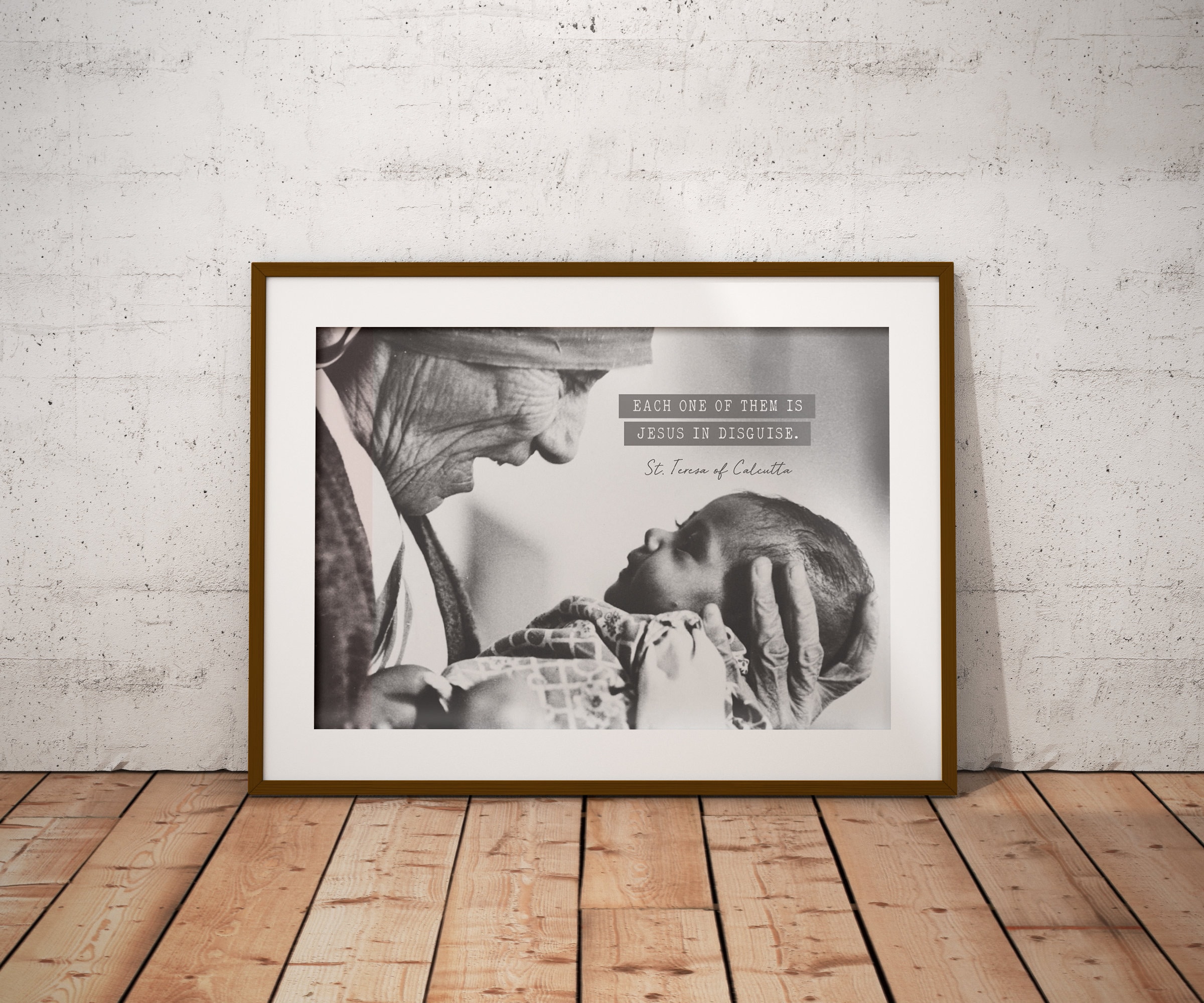 St. Teresa of Calcutta Jesus in Disguise Quote Print: Catholic ...