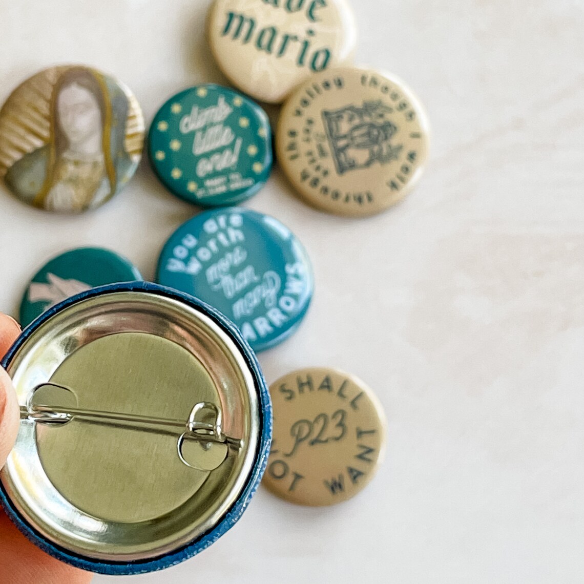 Set of 3 Catholic Button Good Shepherd Set Catholic Button | Etsy