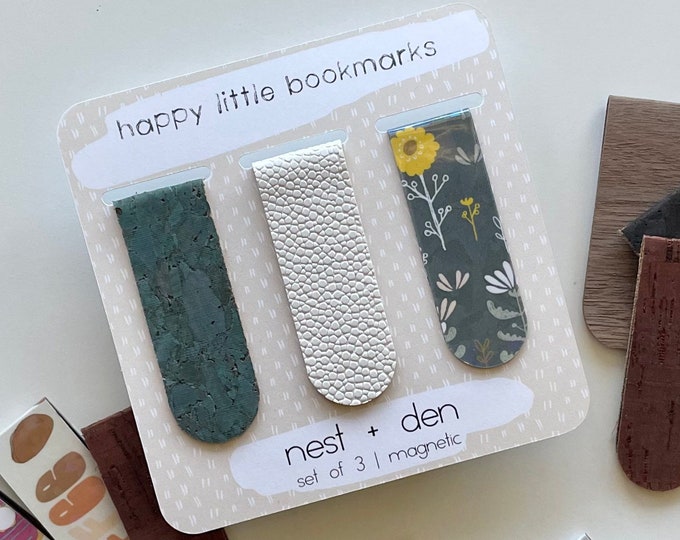 Magnetic Bookmark Set Magnetic Bookmark Faux Leather Bookmark for Women ...