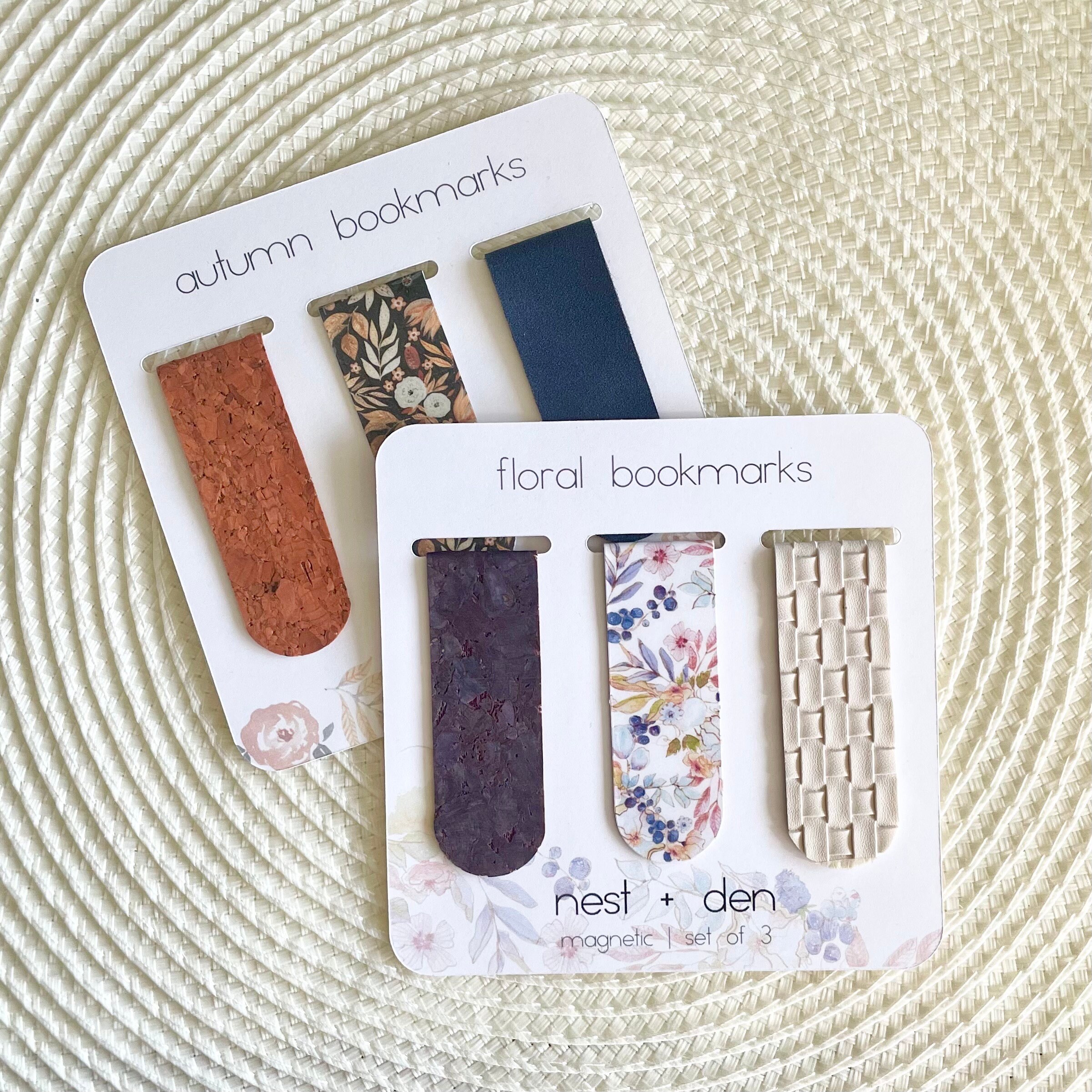 Cork Bookmark Set - Faux Suede Magnetic Bookmark for Men | Unique ...