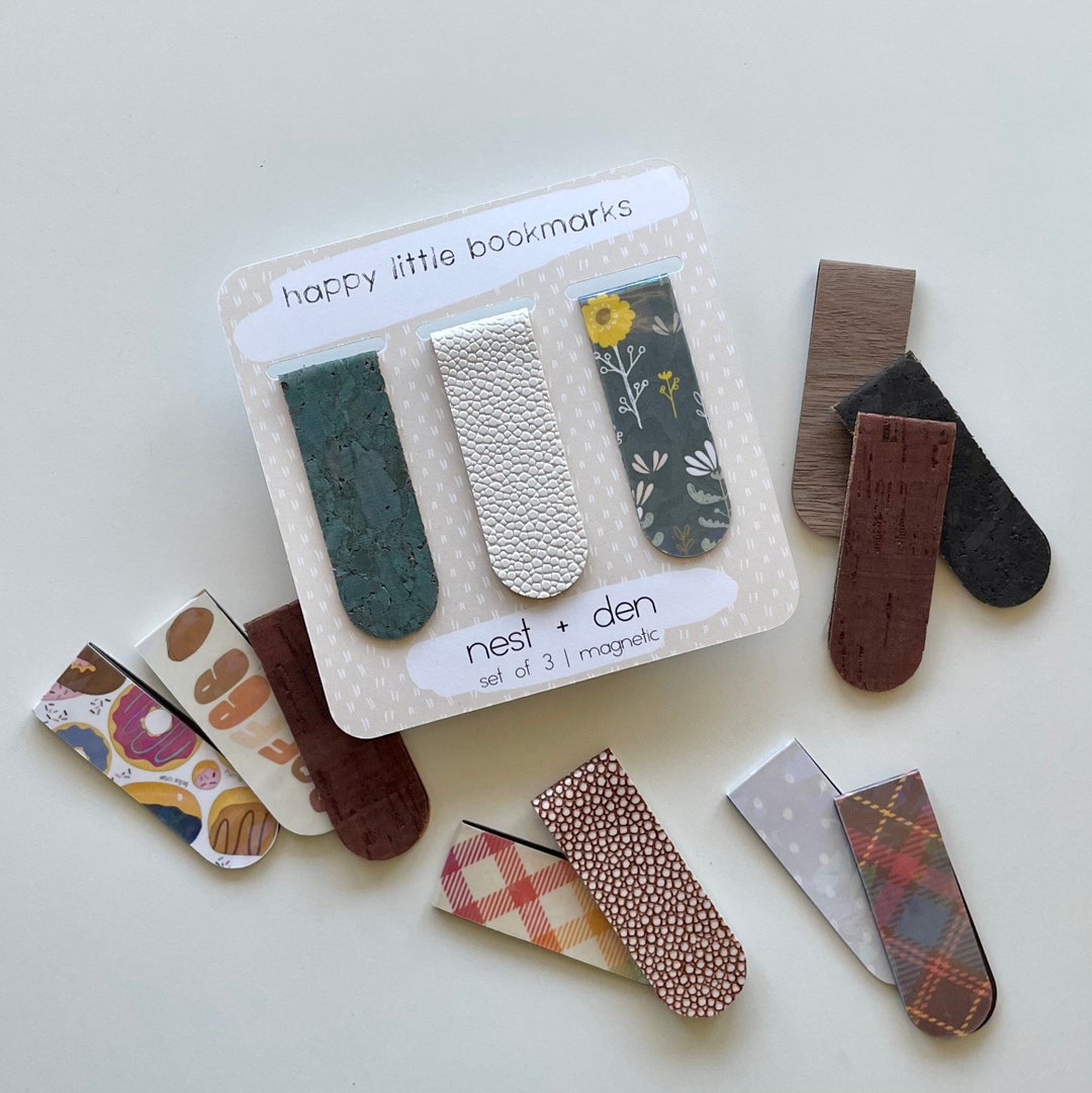 Magnetic Bookmark Set - Magnetic Bookmark Faux Leather | Bookmark for ...
