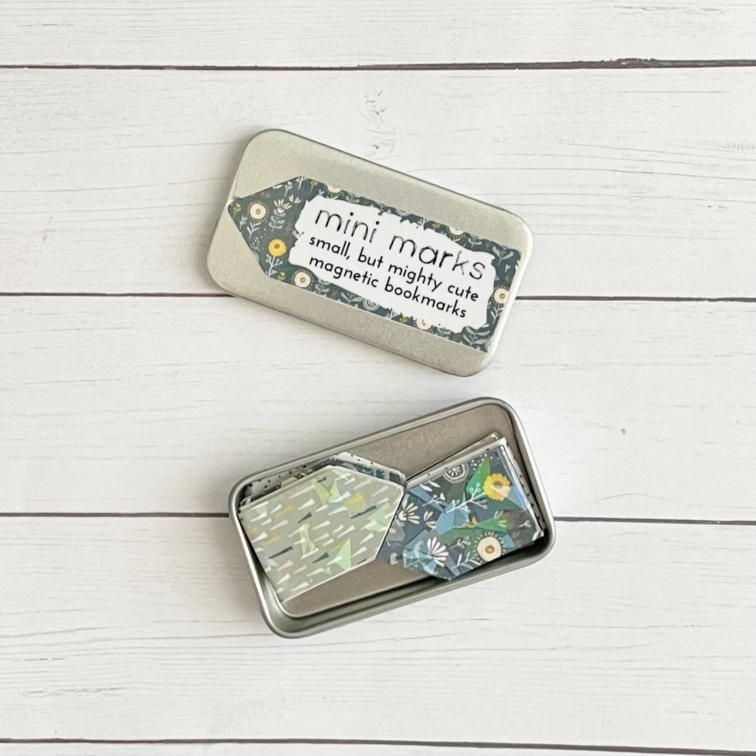 Happy Mini Book Markers | Cute Mini Magnetic Bookmark Set + Tin ...