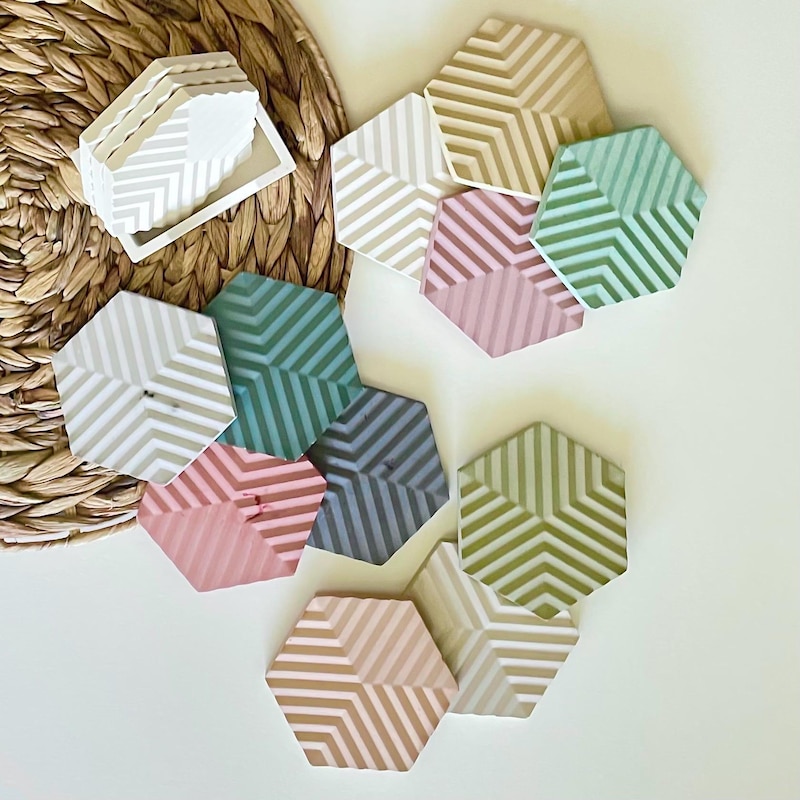 Hexagon Coasters - Etsy