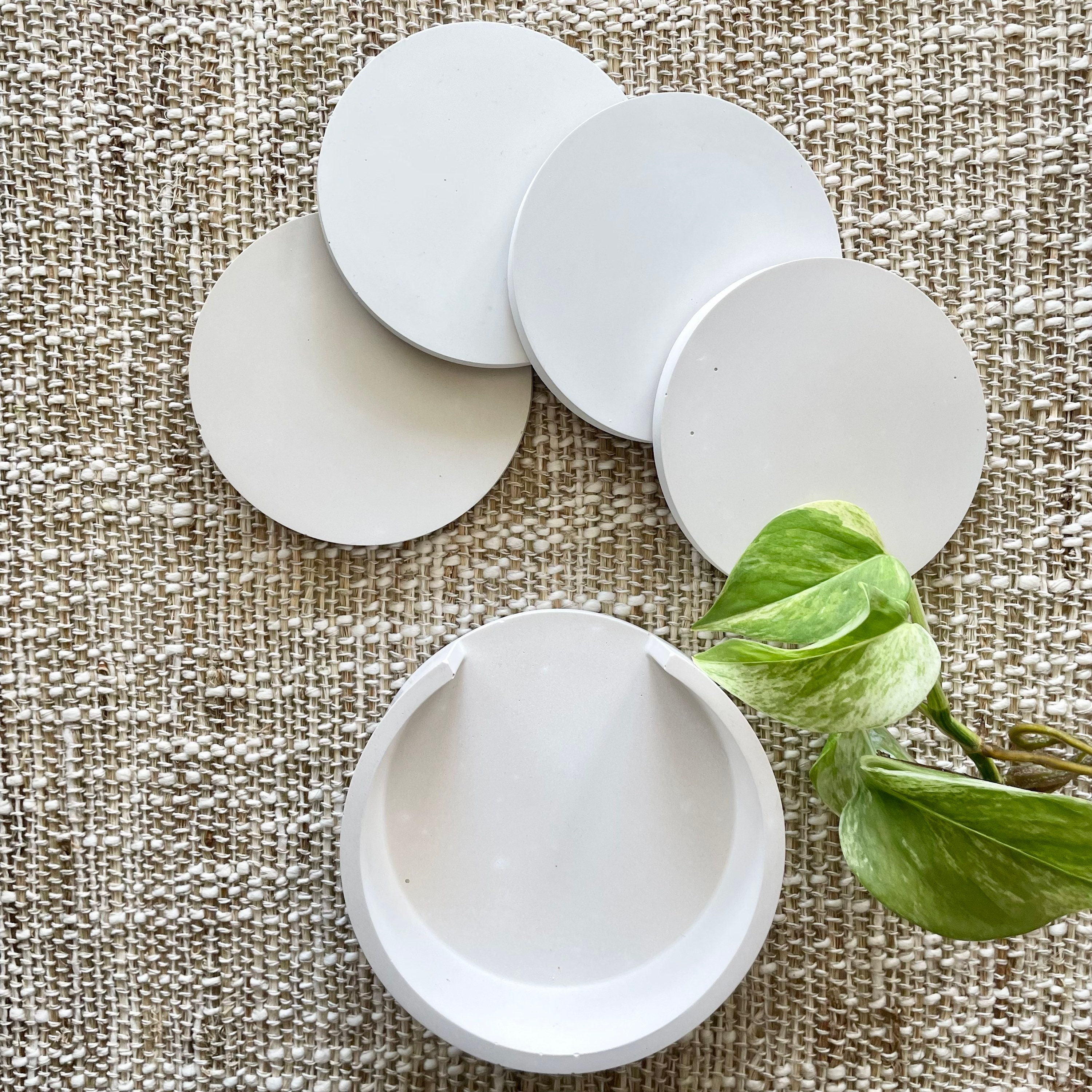 Stone Coasters With Holder Drink Coasters Set of 4 Round - Etsy