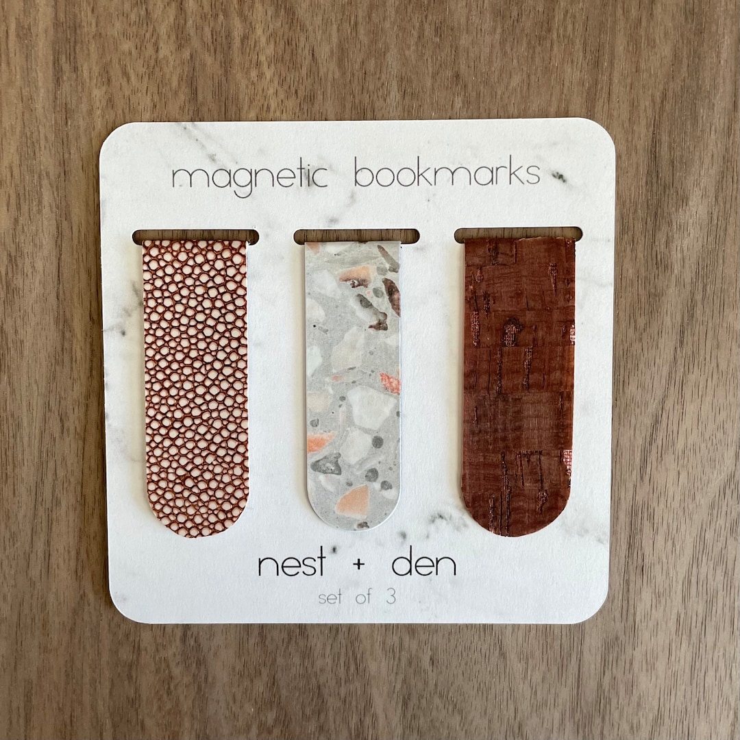 Faux Leather Magnetic Bookmark for Men | Bookworm Gifts for Him | Book ...