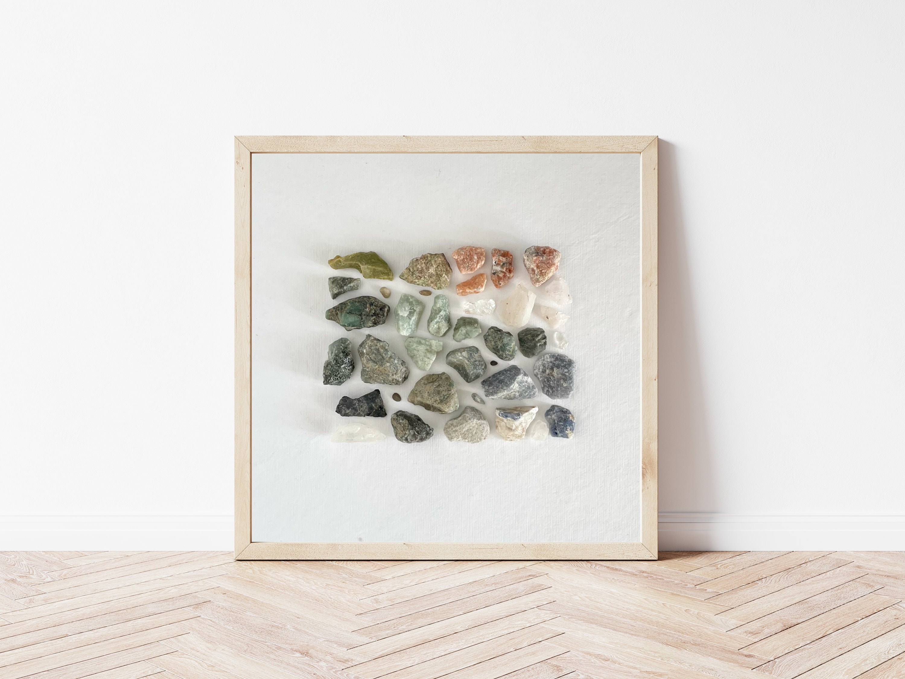 Gem and Mineral Art Printable - Knolling Rock Art | Minimalist Print ...