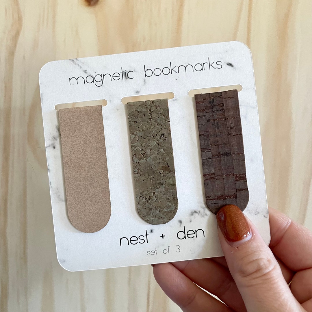 Suede Bookmark for Men - Cork and Faux Suede Bookmark | Magnetic ...