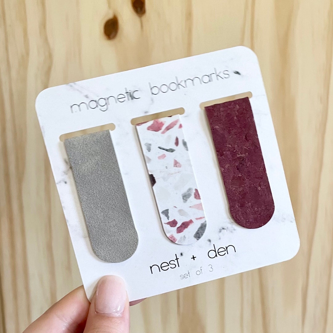 Cork Bookmark Set - Faux Suede Magnetic Bookmark for Men | Unique ...