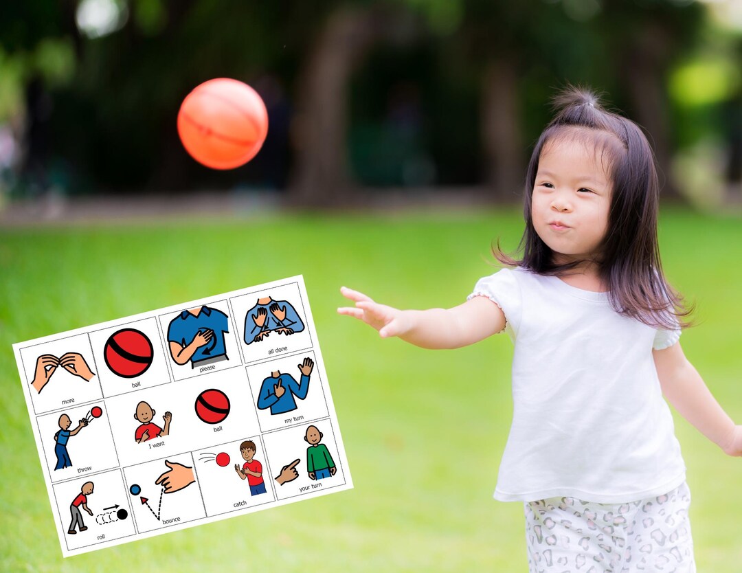 Model AAC, Core Words, Ball Play Communication Board, Speech Language ...