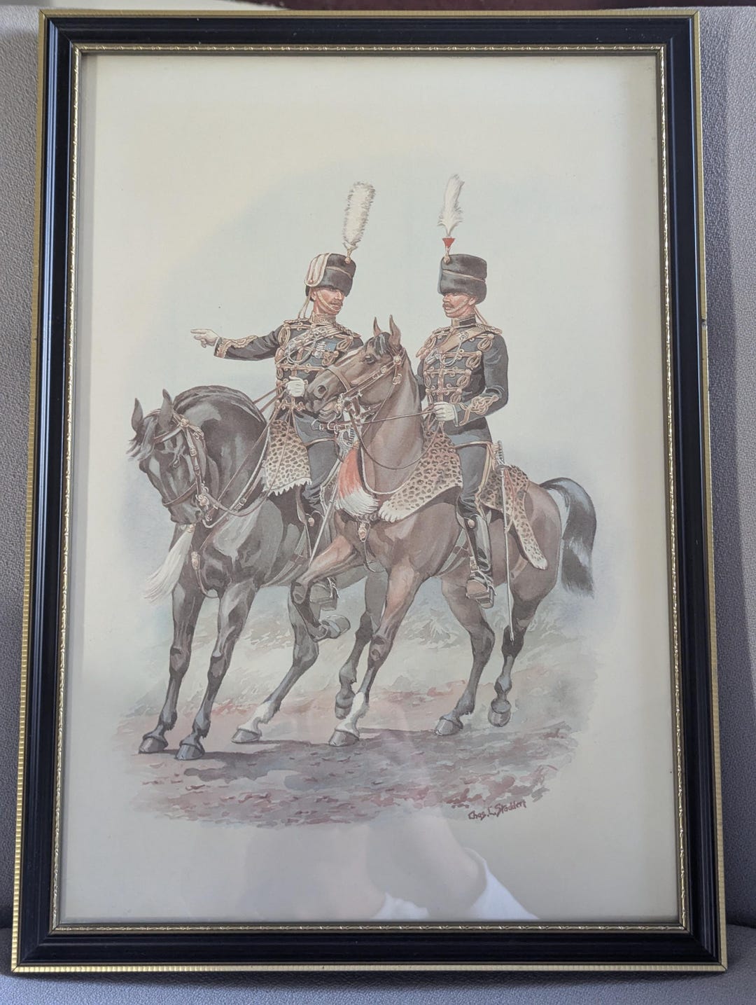 Vintage Military Uniform Art Print After Charles C Stadden Framed ...