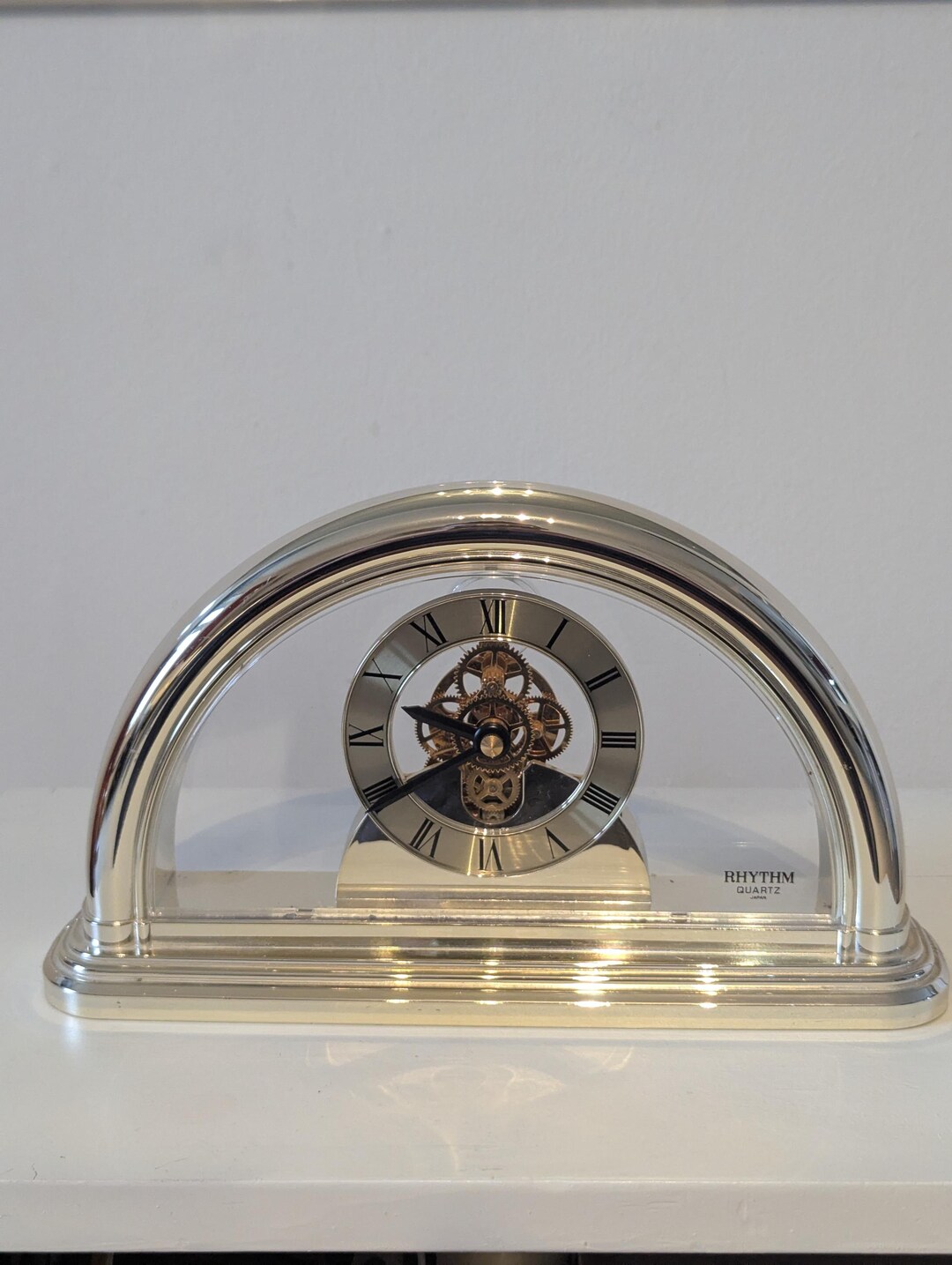 Rhythm Quartz Japanese Desk Clock Working Skeleton Gear Mantel Clock - Etsy