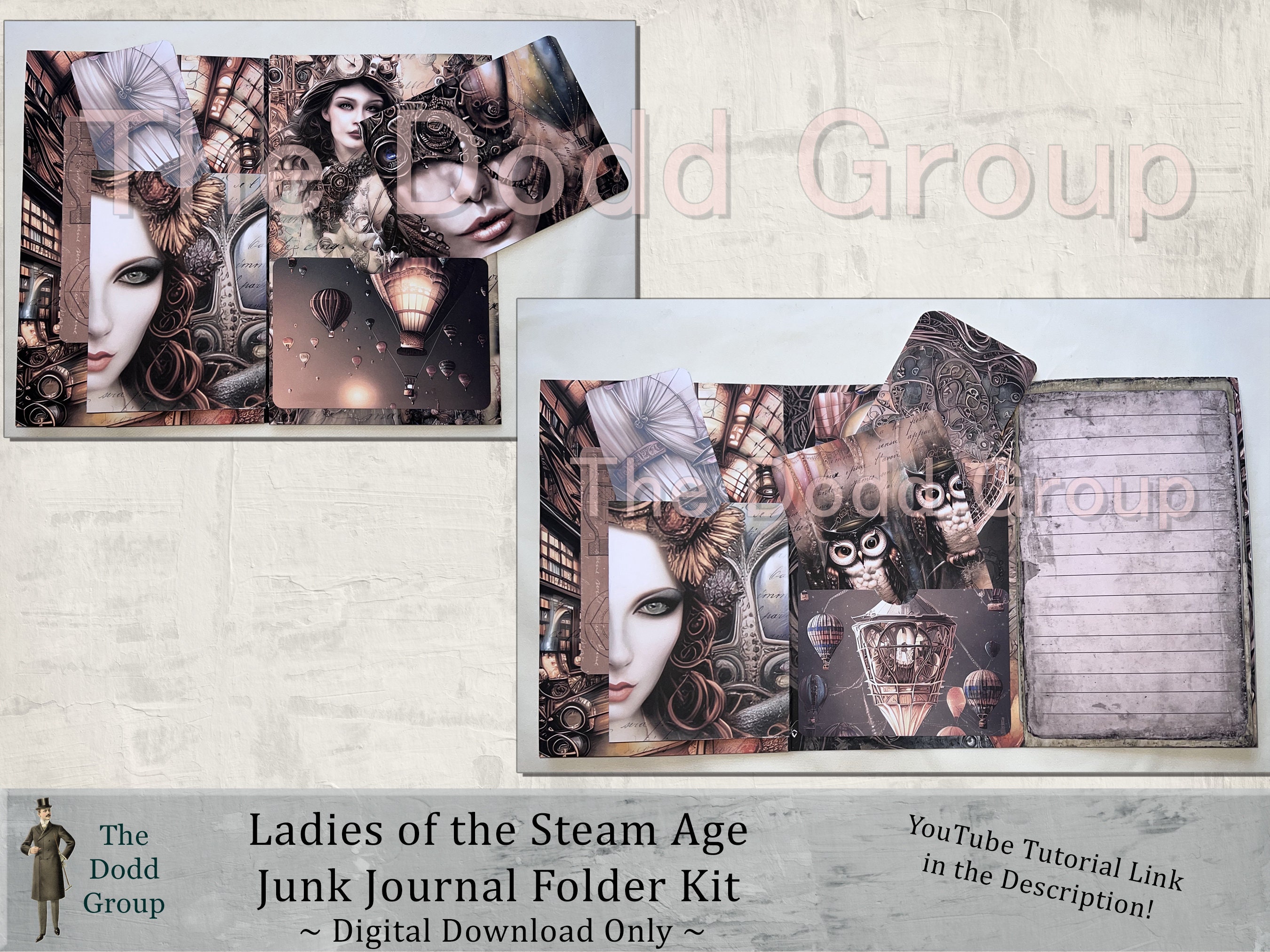 Ladies of the Steam Age Junk Journal Folder Folio Kit, Vintage ...