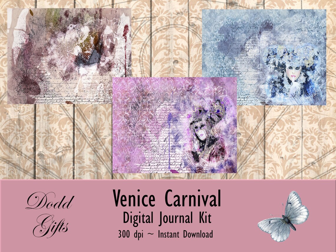 Venice Carnival Themed Junk Journal Printable Kit Instant | Etsy