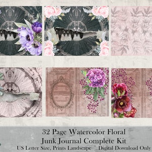 Digital Download Journal Kit Printable Backgrounds Vintage Journaling ...