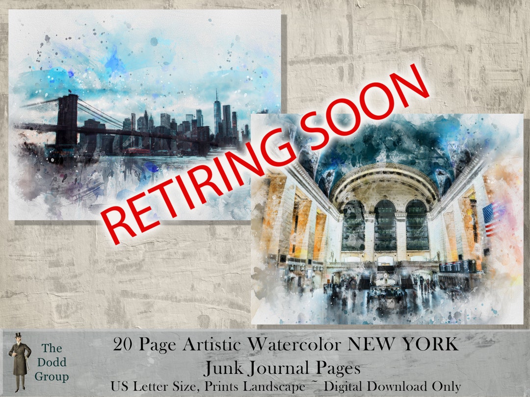 New York NYC Skyline Junk Journal Kit With Ephemera Watercolor Paper ...