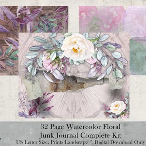 Digital Download Journal Kit Printable Backgrounds Vintage Journaling ...