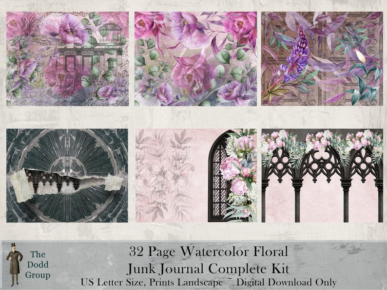 Digital Download Journal Kit Printable Backgrounds Vintage - Etsy