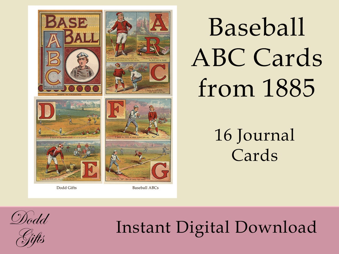 Vintage Baseball Alphabet Cards 1885 U.S. Baseball Cards Printable Junk ...