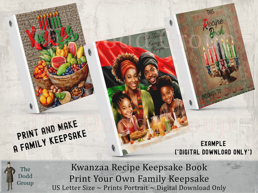 Kwanzaa Recipe Cookbook Blank Pages Create a Gift Set for Family ...