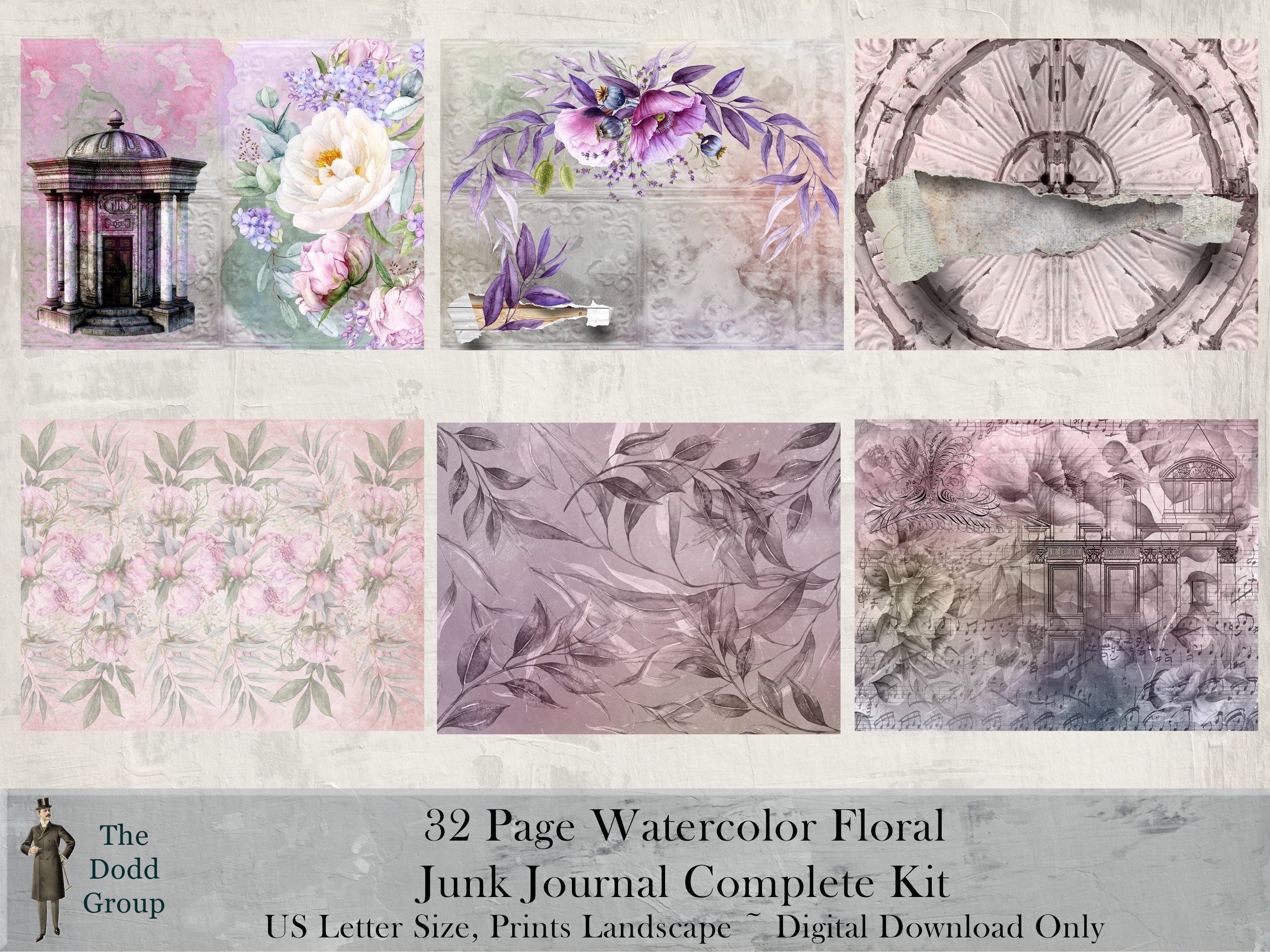 Digital Download Journal Kit Printable Backgrounds Vintage - Etsy