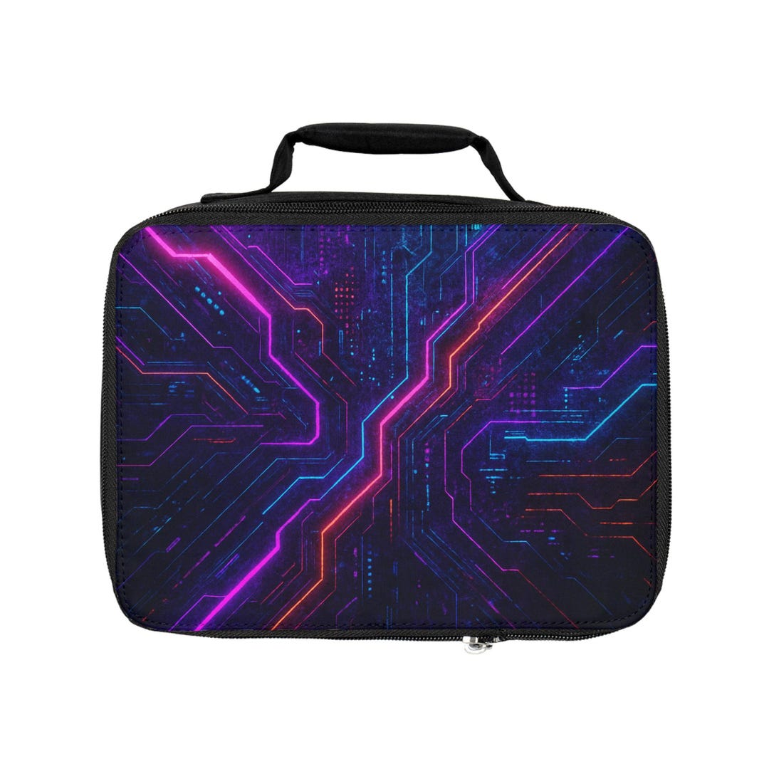 Futuristic Lunch Bag | Insulated Tote for School, Work, Picnic, Tech ...