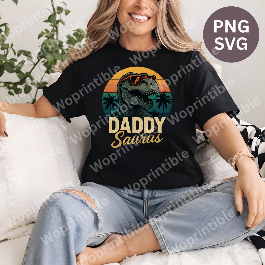 Daddy Saurus PNG: Father's Day Dinosaur Clipart (digital Download SVG ...