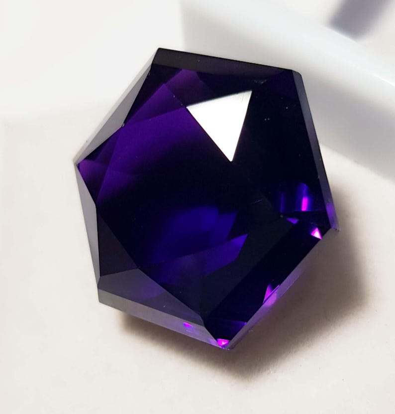 Natural Purple Amethyst Gemstone: Fancy Cut Healing Jewelry (32ct ...