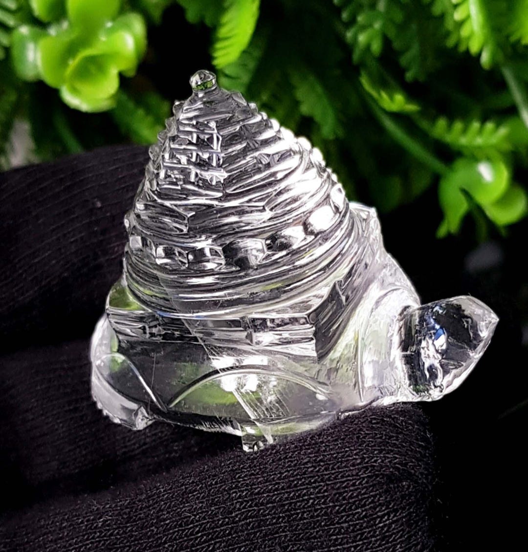 Sphatik Shree Yantra on Tortoise Kachap Sri Yantra Ln Pure Quartz 100 % ...