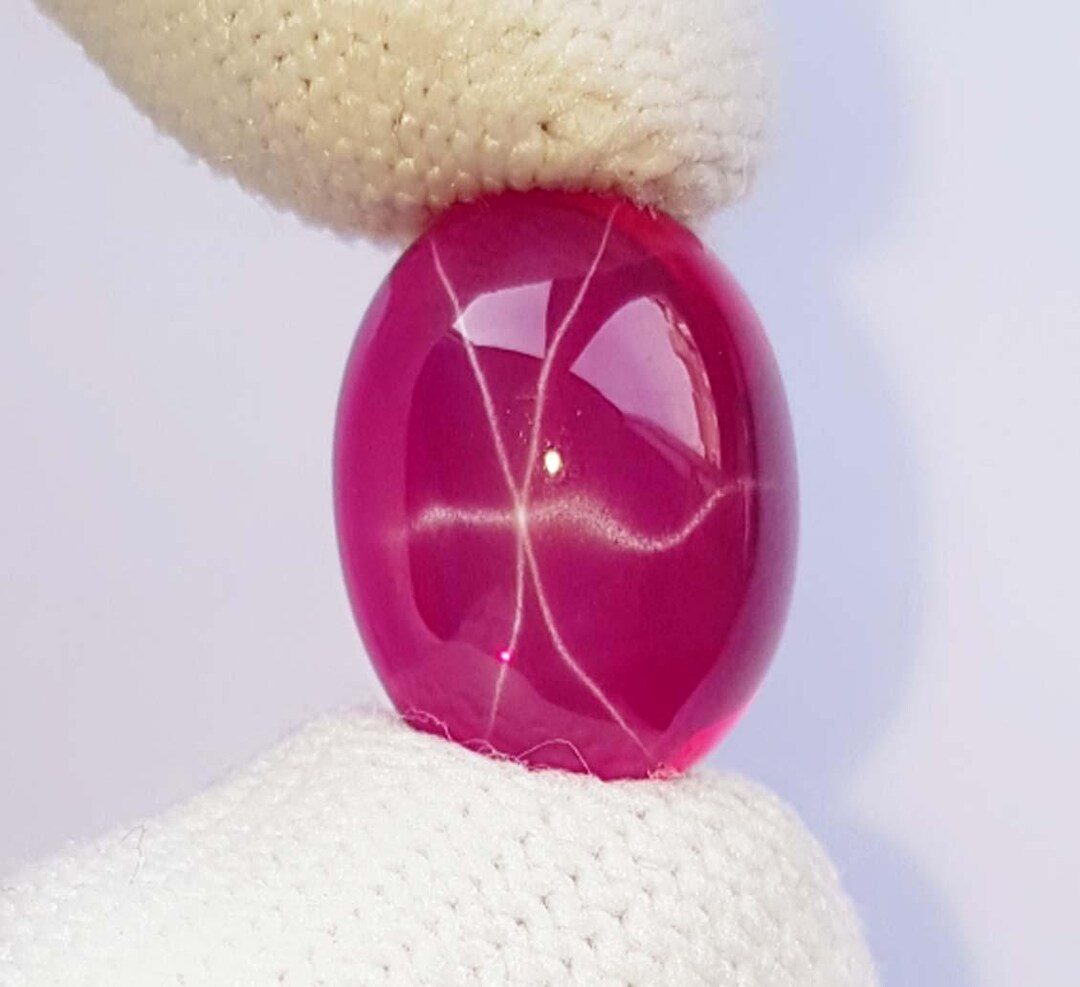 Sri Lanka Lab-created Star Ruby Gemstone: Oval Cabochon, 17ct ...