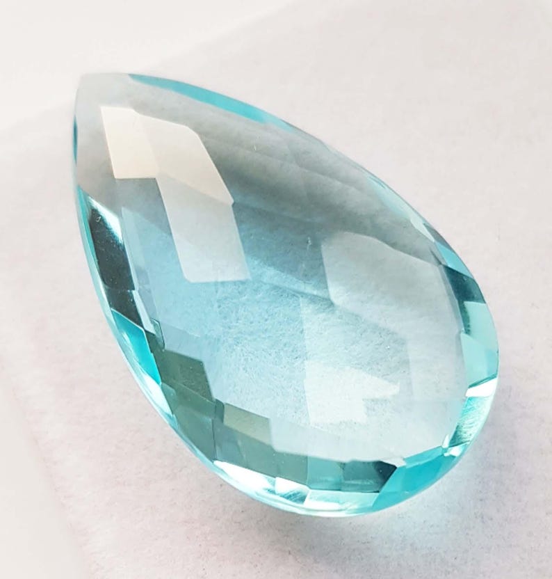 Sky Blue Aquamarine Pear Cut Loose Stone, 26ct Faceted Pendant - Etsy